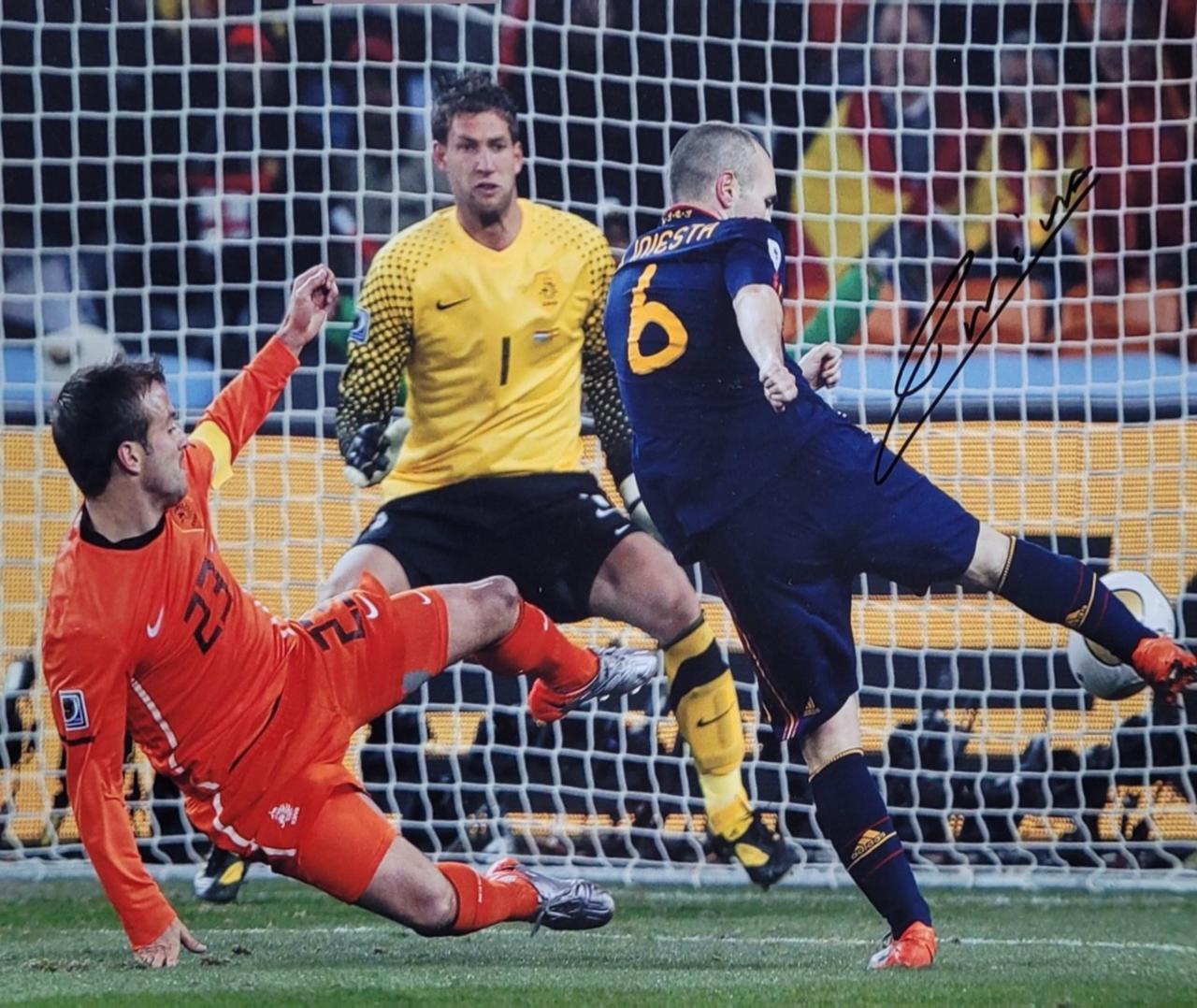 ANDREAS INIESTA hand signed framed large photo of the Spanish ...